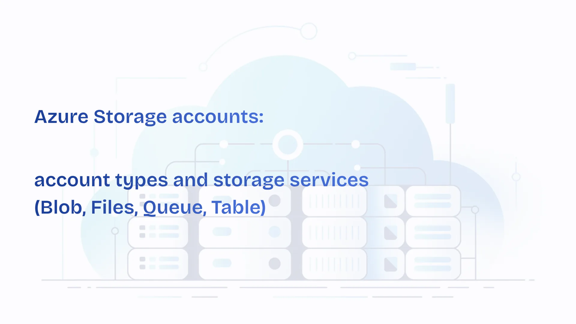 Azure Storage accounts: account types and storage services (Blob, Files ...